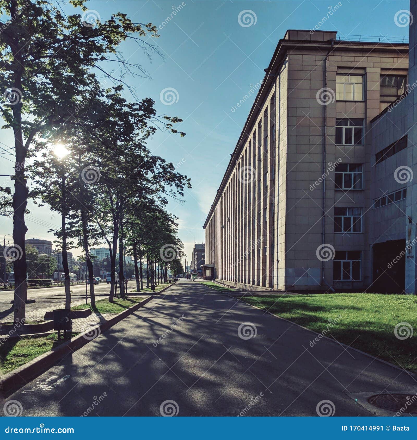 Soviet Union Architecture Building in Typical Russian City with a ...