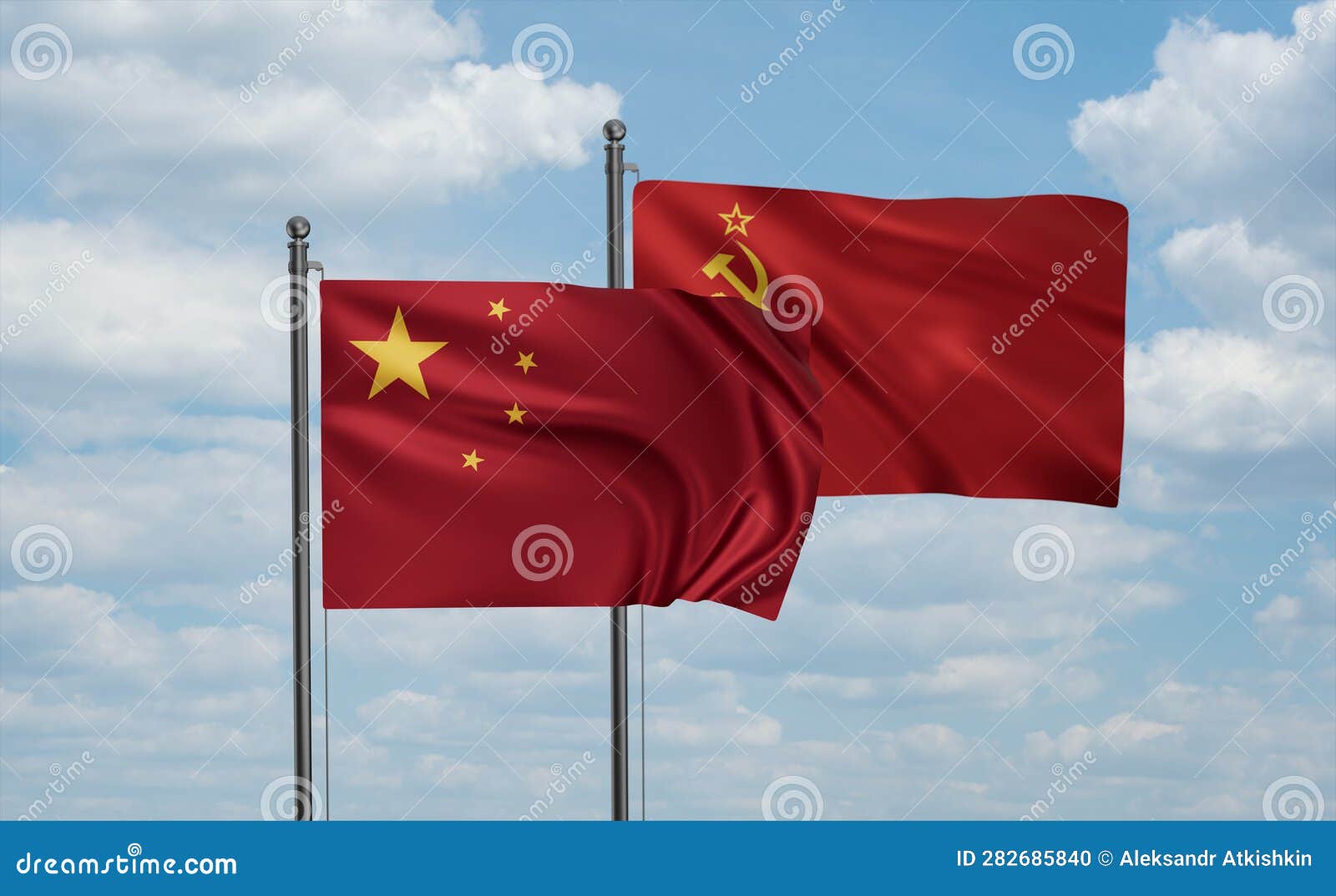 Soviet Union and China Flag Stock Photo - Image of round, patriotism ...