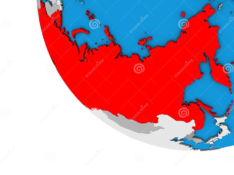 Soviet Union on 3D globe stock illustration. Illustration of socialist ...