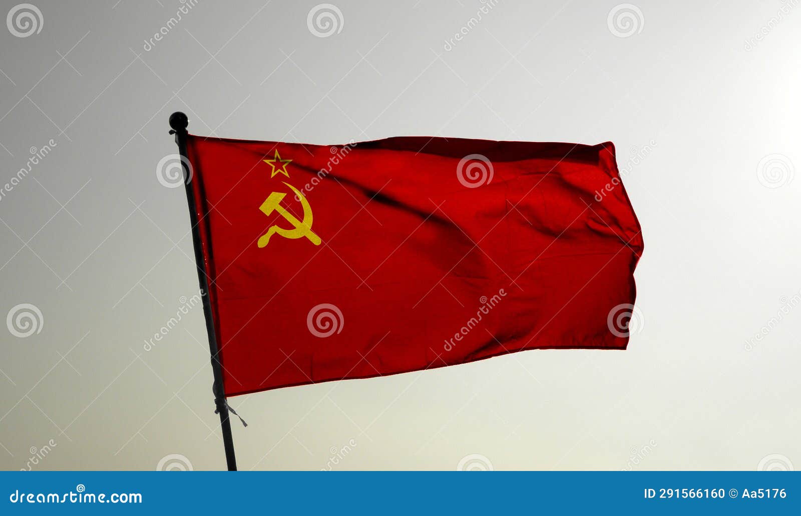 Soviet Union Flag with Blue Sky. Stock Photo - Image of dirty, design ...