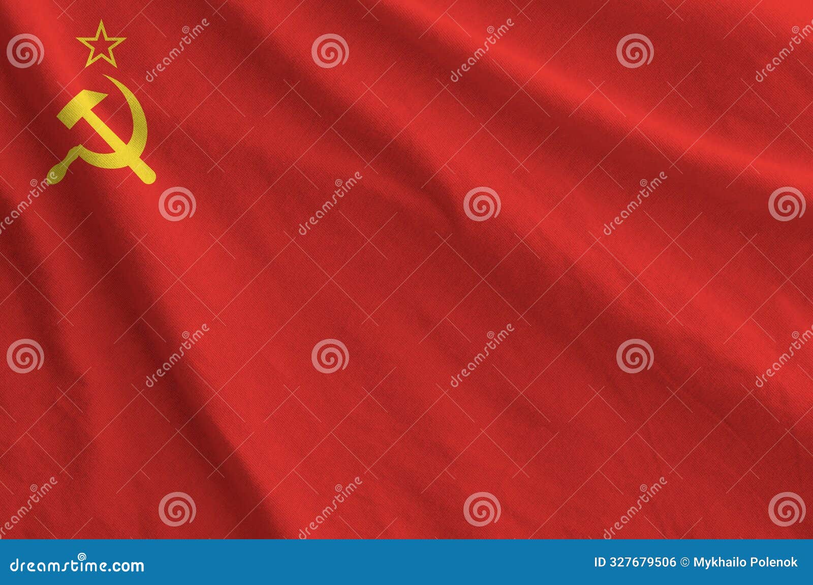 Soviet Union Flag Depicted on Folded Wavy Fabric of Old Cloth Stock ...