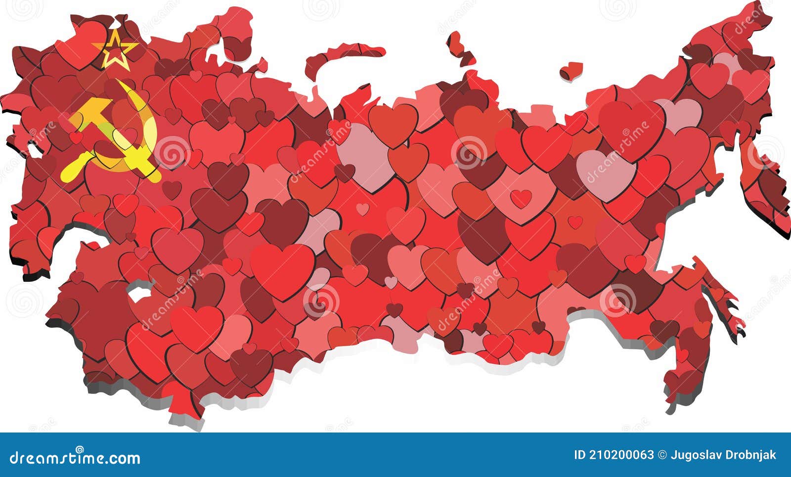 Soviet Union Flag Made of Hearts Background Stock Vector - Illustration ...
