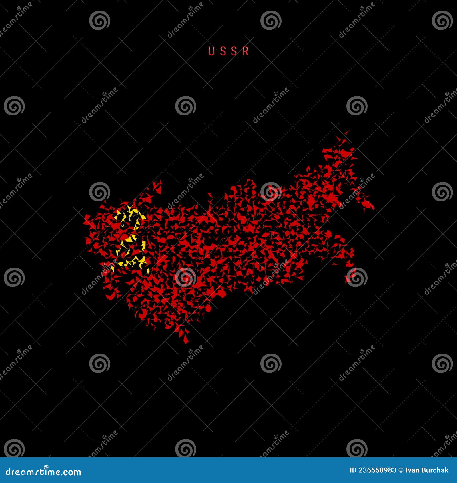 Soviet Union Flag Map, Chaotic Particles Pattern in the USSR Flag ...