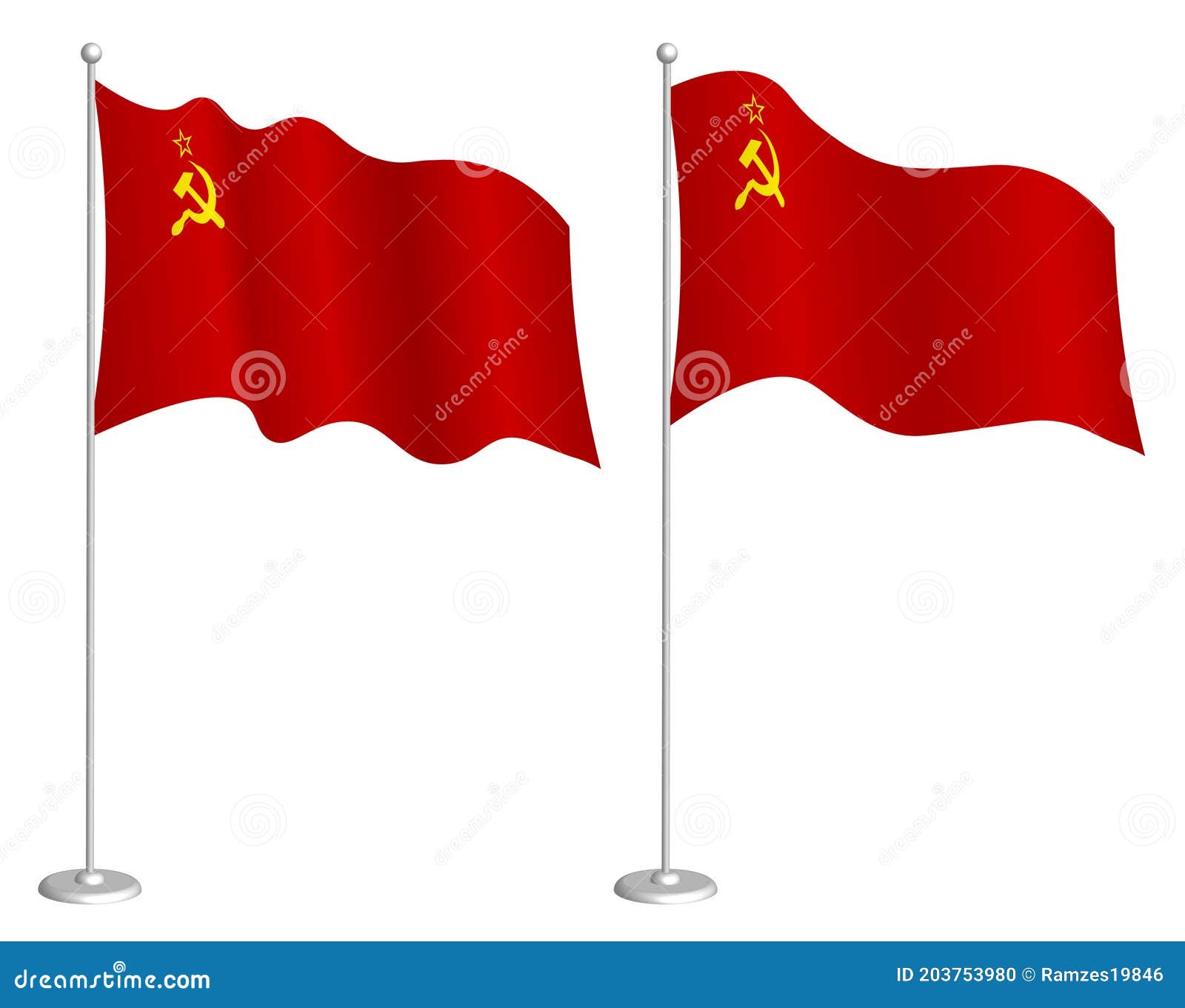 Flag Of USSR. Soviet Union Symbol. Isolated On White. Star, Hammer And ...