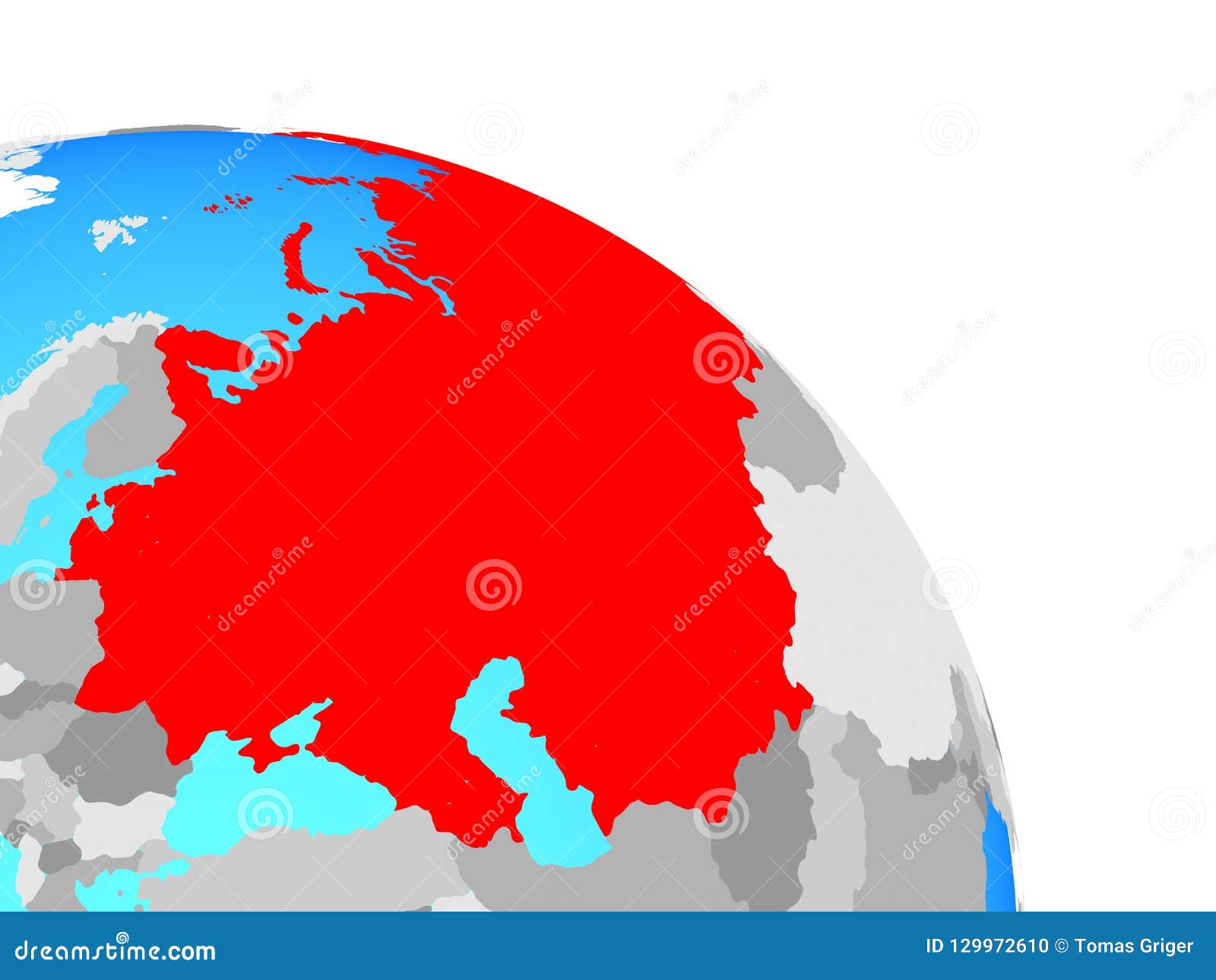 Soviet Union on globe stock illustration. Illustration of republics ...
