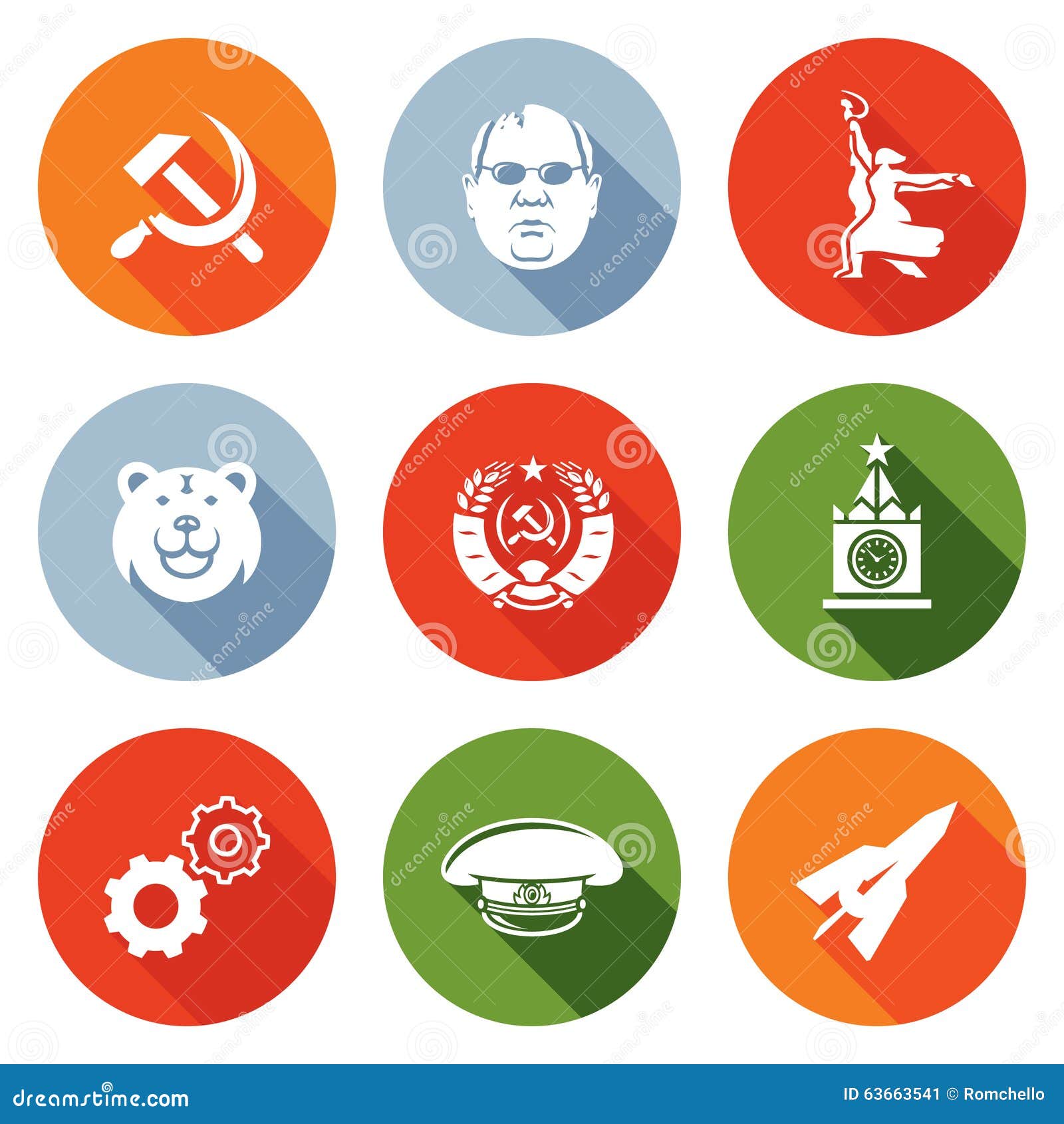 Soviet Union Icons Set. Vector Illustration Stock Vector - Illustration ...
