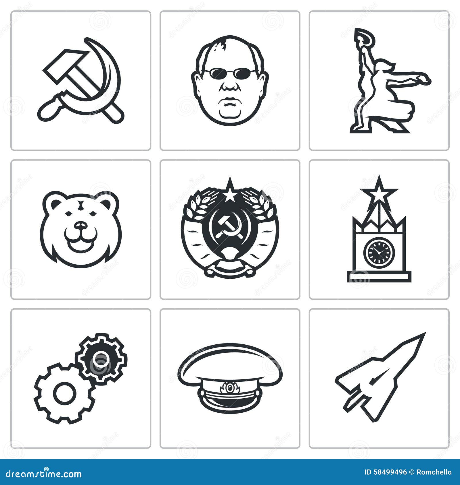 Soviet Union Icons. Vector Illustration. Stock Illustration ...