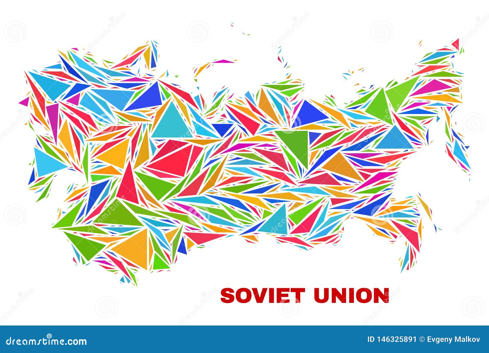 Soviet Union Map - Mosaic of Color Triangles Stock Vector ...