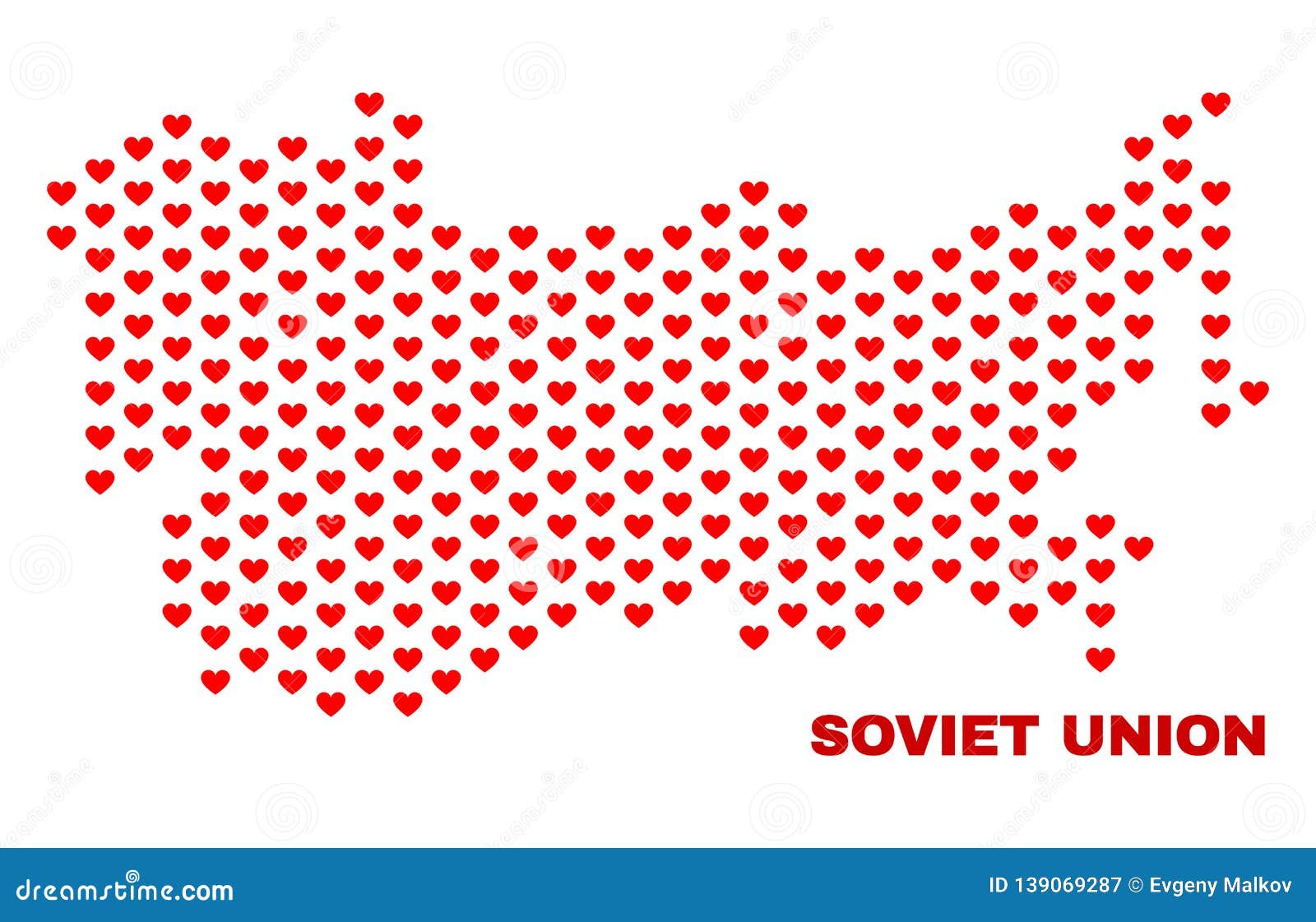 Soviet Union Map - Mosaic of Heart Hearts Stock Vector - Illustration ...
