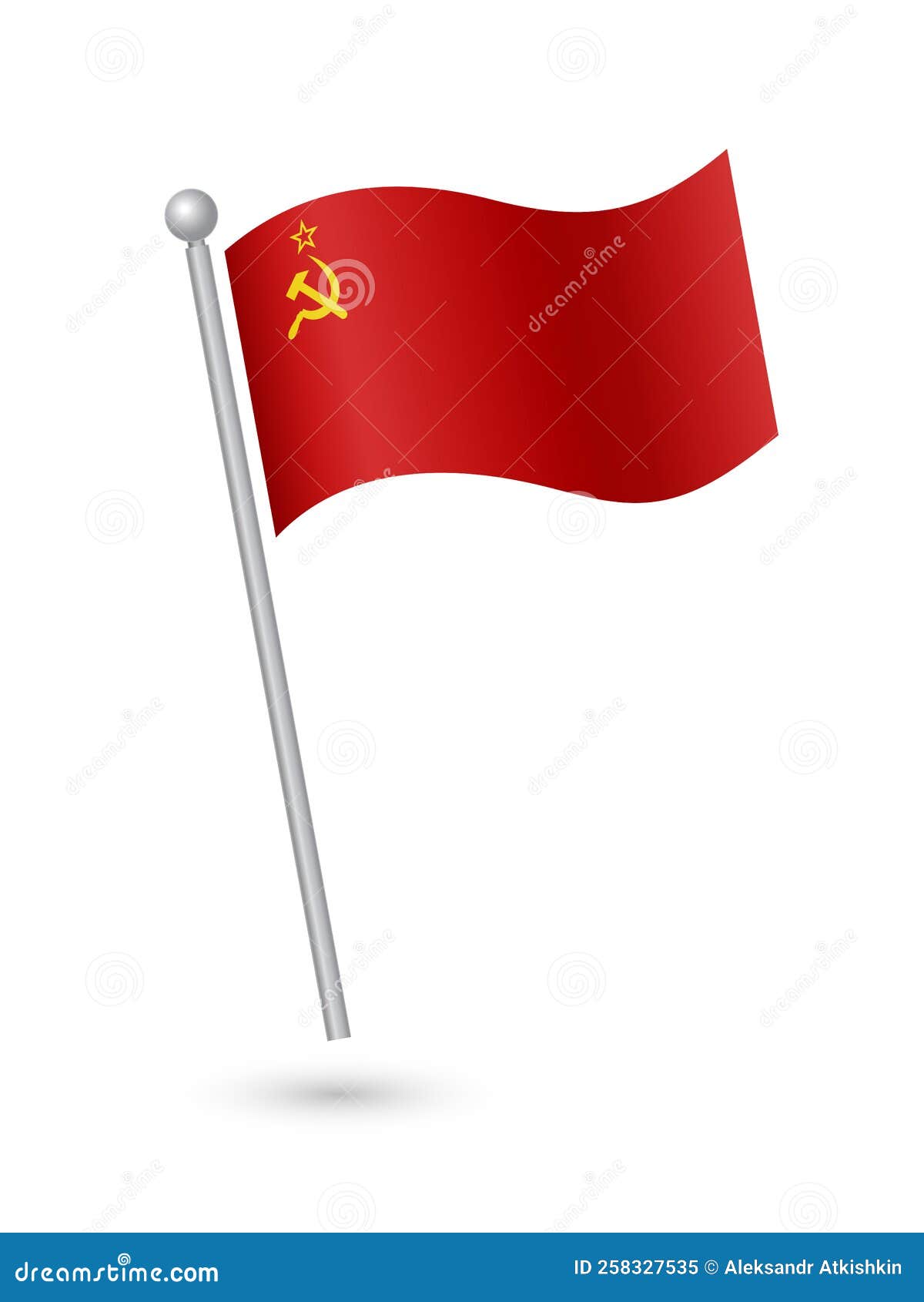 Soviet Union national flag stock vector. Illustration of wind - 258327535
