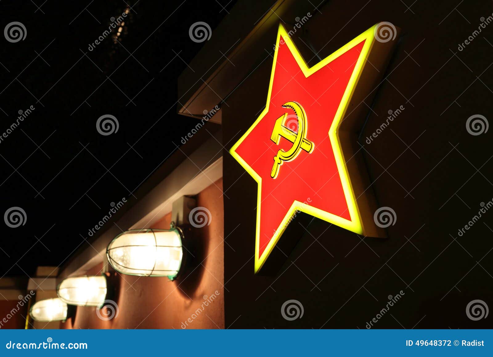 Soviet Union Red Star on the Wall Stock Photo - Image of east, painting ...