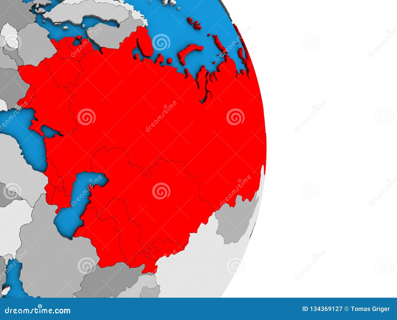 Soviet Union on 3D globe stock illustration. Illustration of countries ...