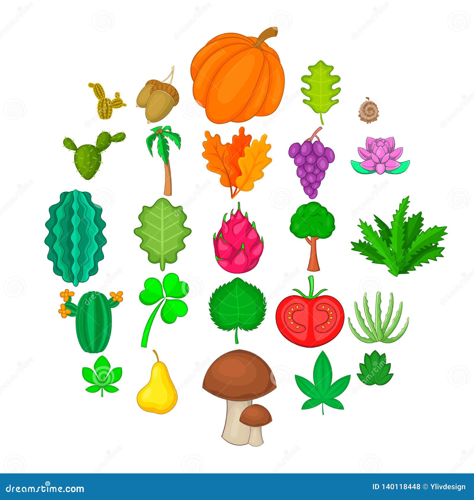 Sow the Field Icons Set, Cartoon Style Stock Vector - Illustration of ...