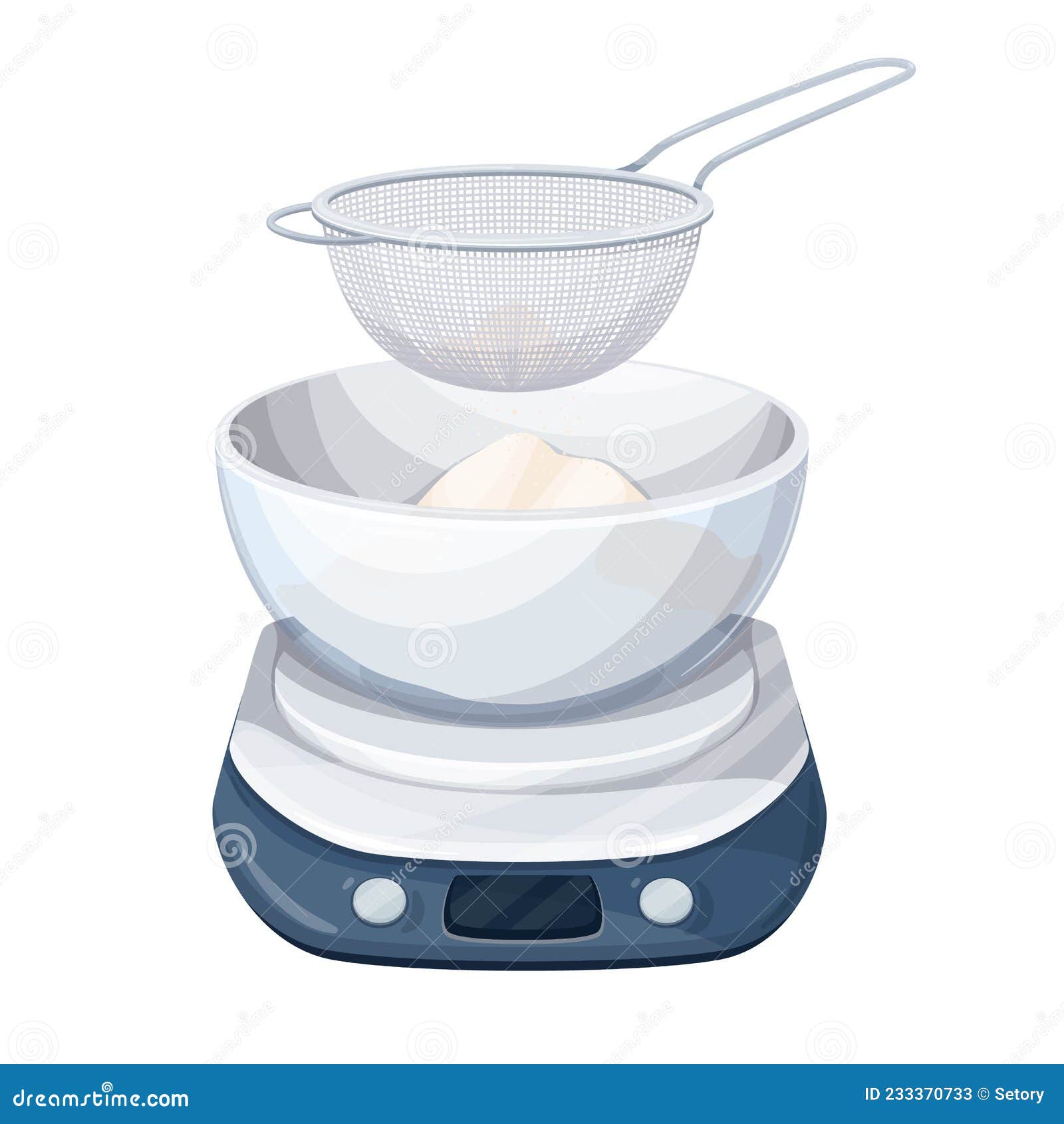 Flour Sifter Illustration, Drawing, Engraving, Line Art | CartoonDealer ...