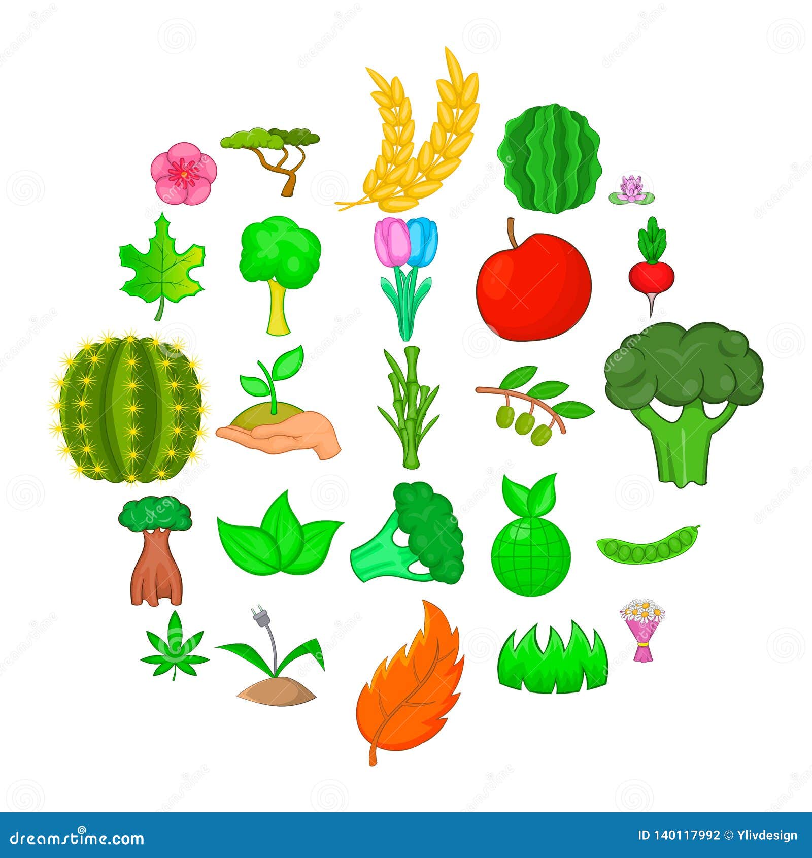 Sow Icons Set, Cartoon Style Stock Vector - Illustration of rose ...