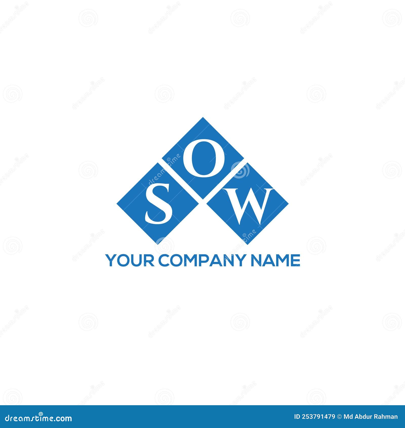 SOW Letter Logo Design on WHITE Background. SOW Creative Initials ...