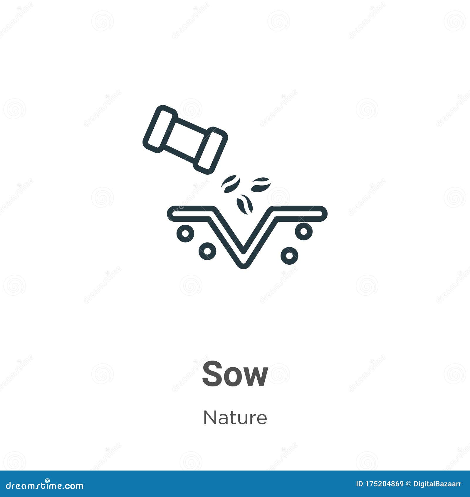 Sow Outline Vector Icon. Thin Line Black Sow Icon, Flat Vector Simple Element Illustration from ...