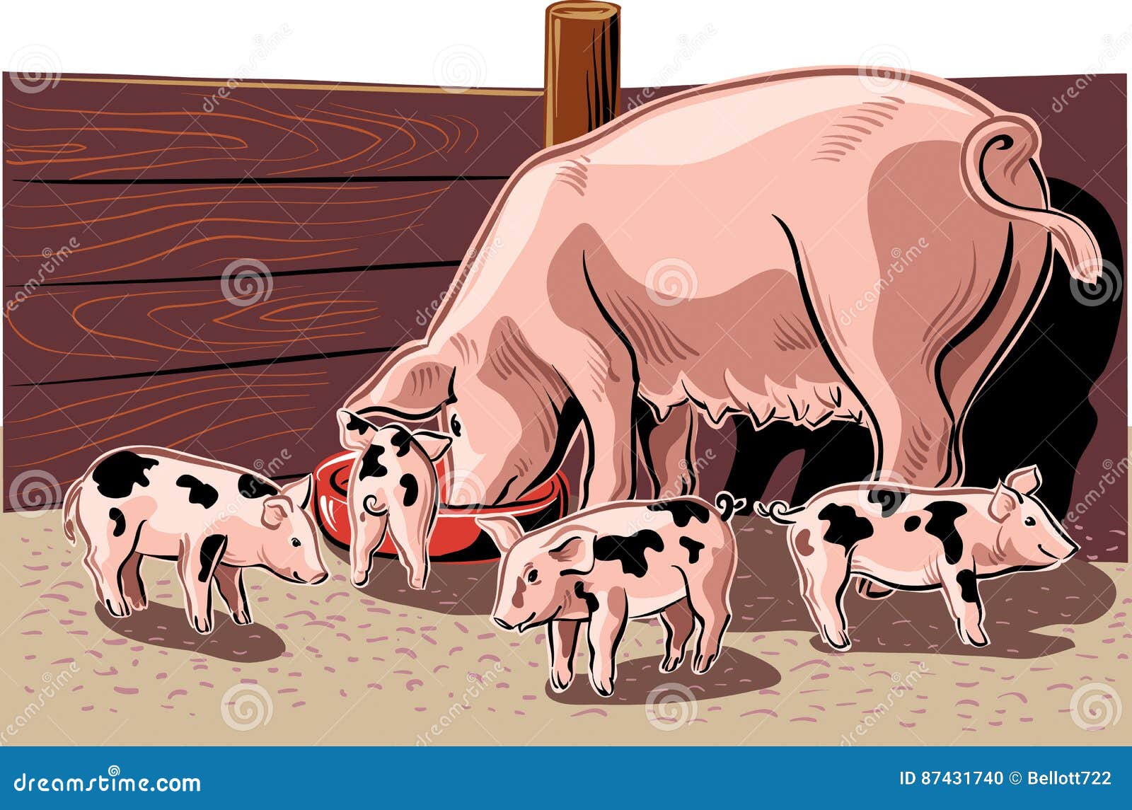Sow With Piglet Royalty-Free Stock Image | CartoonDealer.com #87431740
