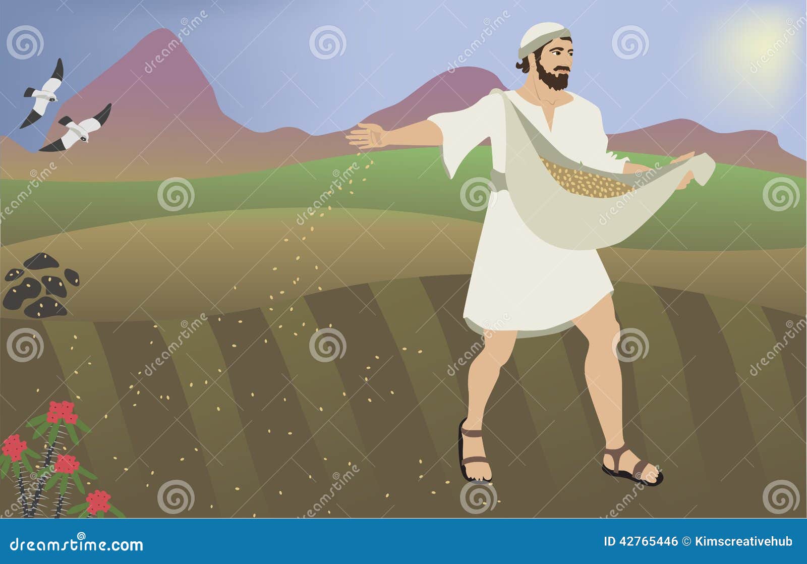 Sower of Seeds stock illustration. Illustration of soil - 42765446