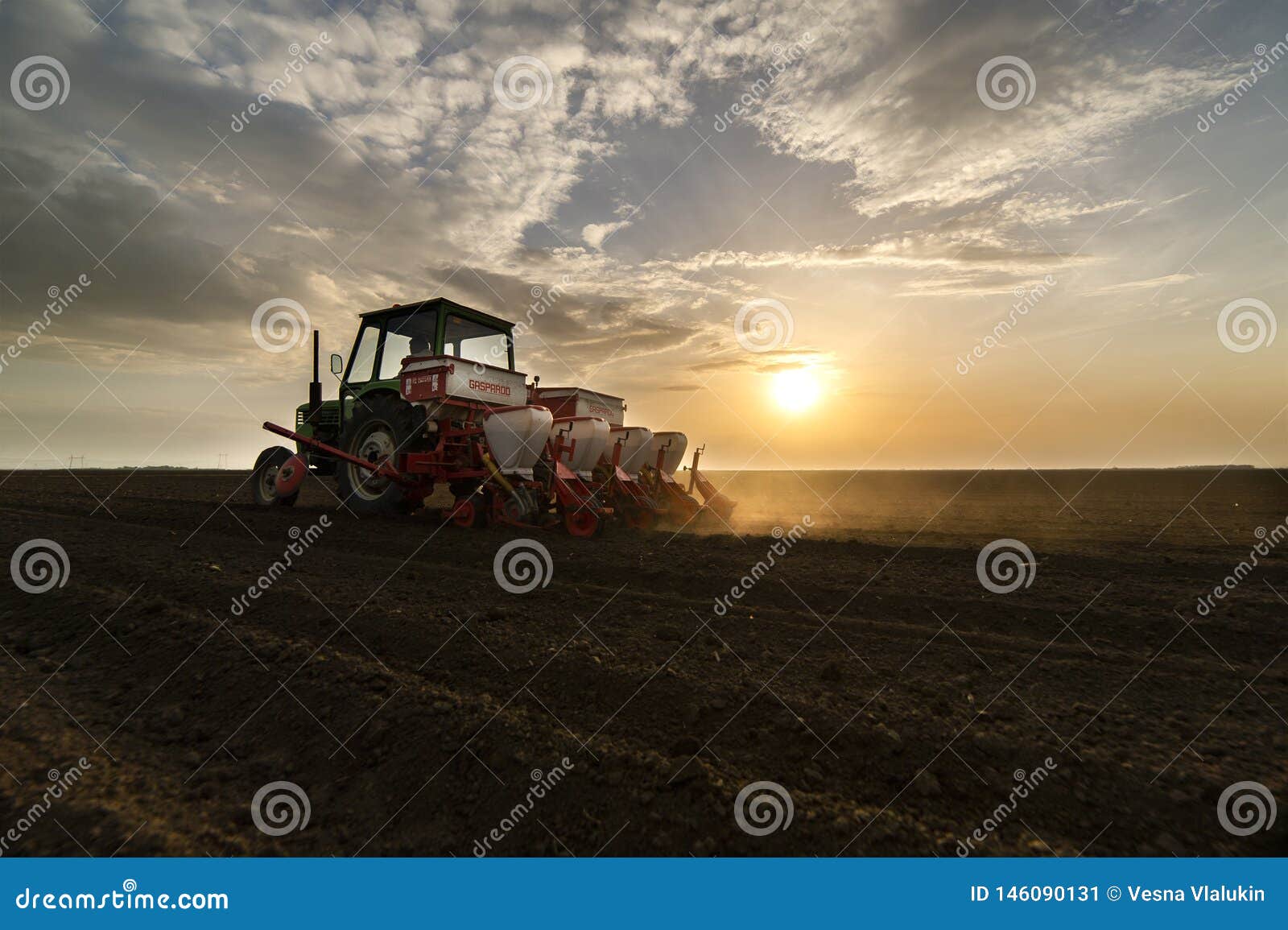Sowing Crops at Agricultural Fields in Spring Stock Image - Image of ...