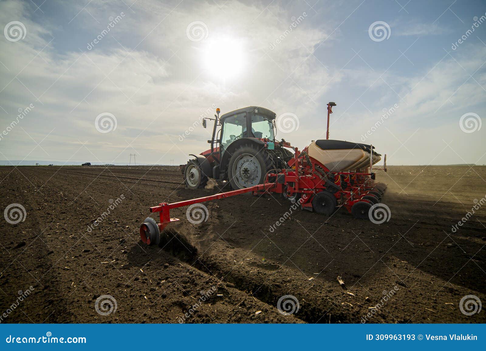 Sowing Crops at Agricultural Fields in Spring Stock Image - Image of ...