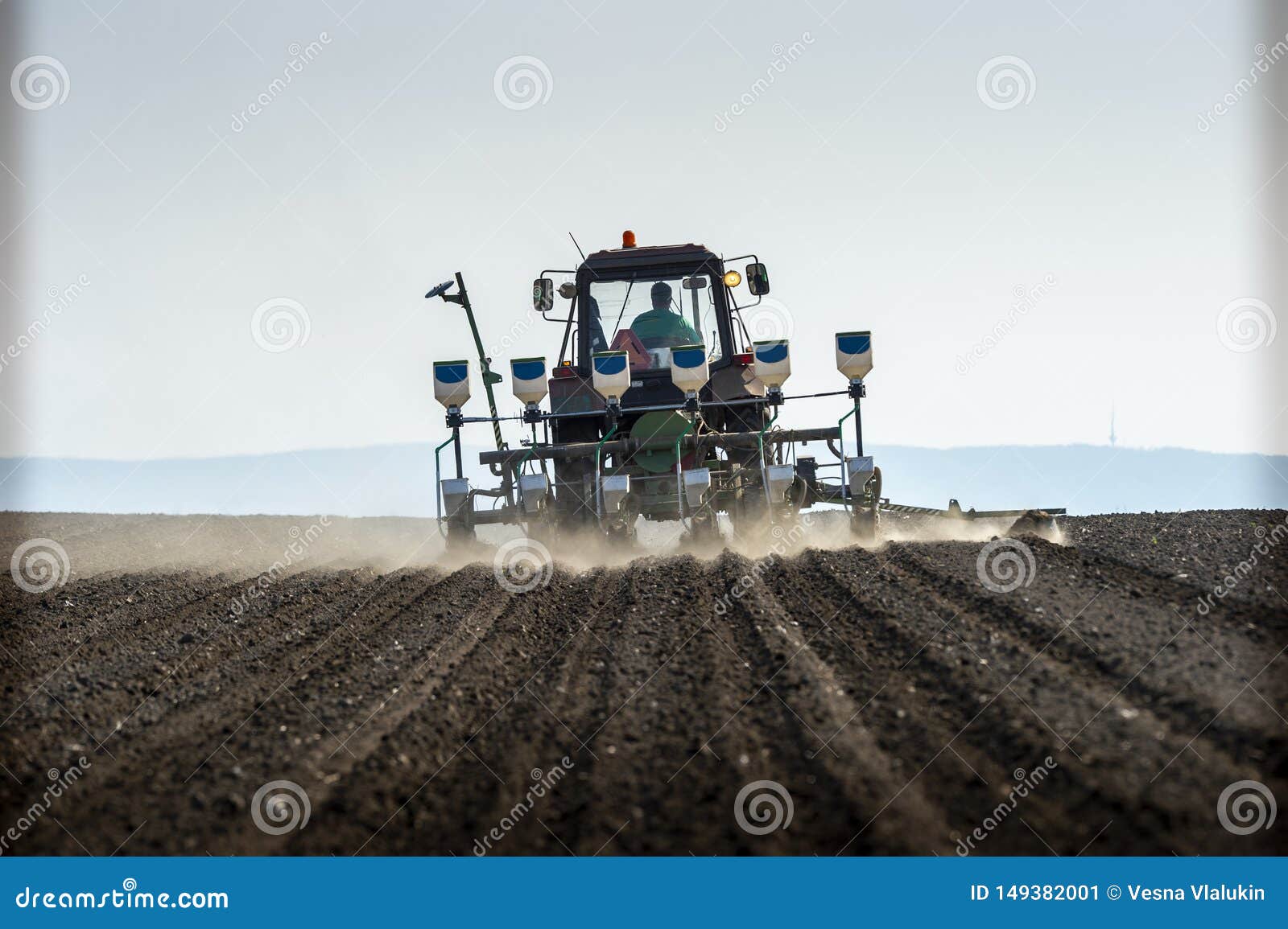Sowing Crops at Agricultural Fields in Spring Stock Image - Image of ...