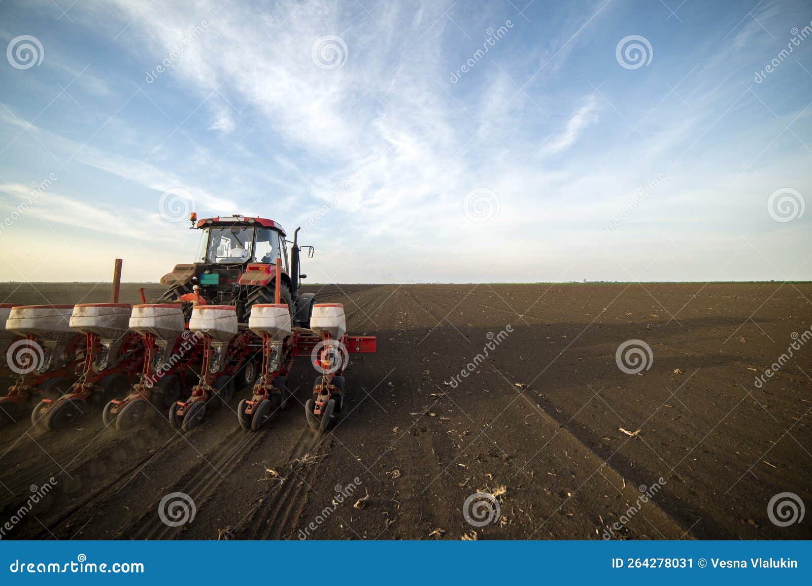 Sowing Crops at Agricultural Fields in Spring Stock Image - Image of ...