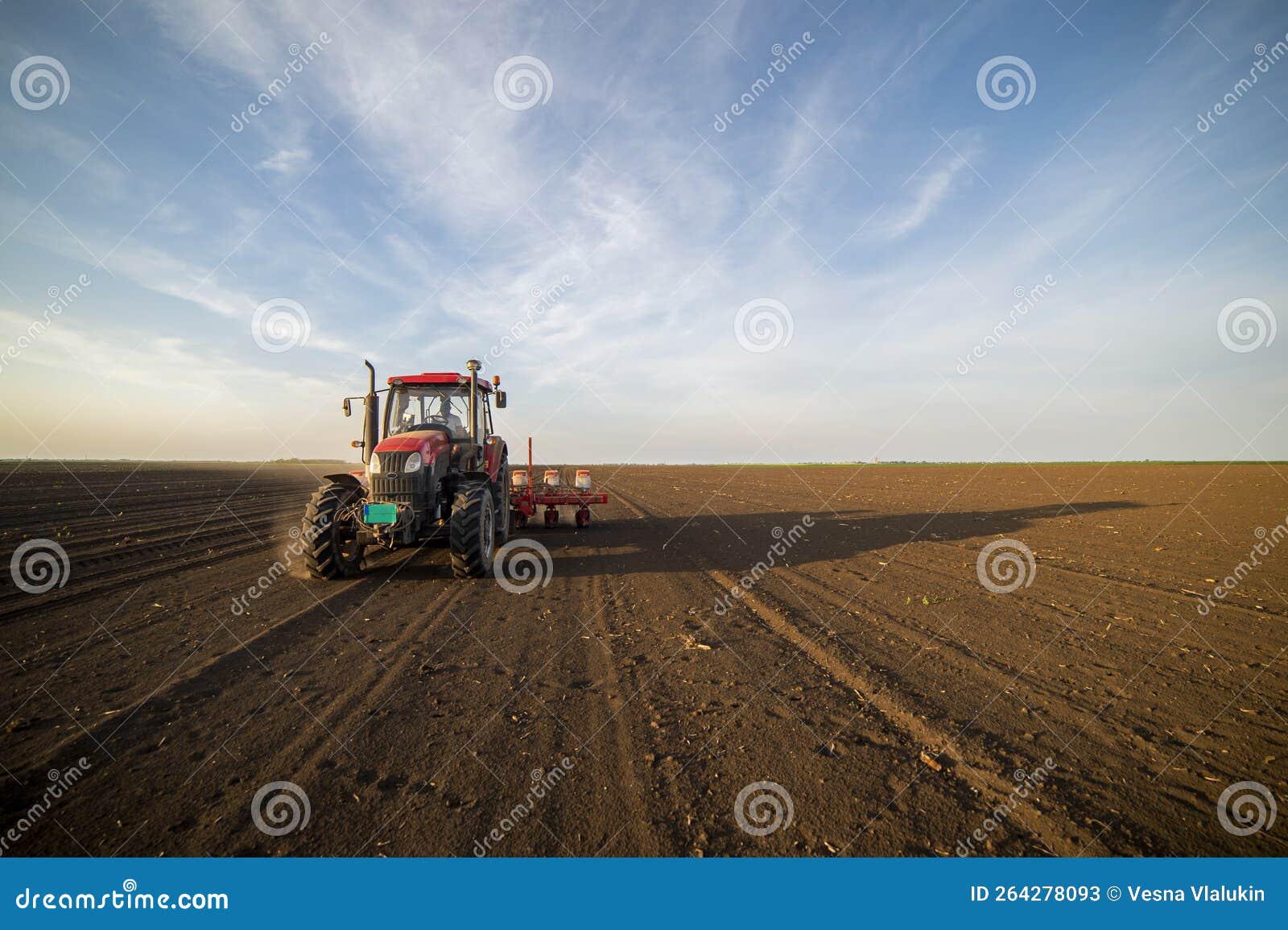 Sowing Crops at Agricultural Fields in Spring Editorial Stock Photo ...