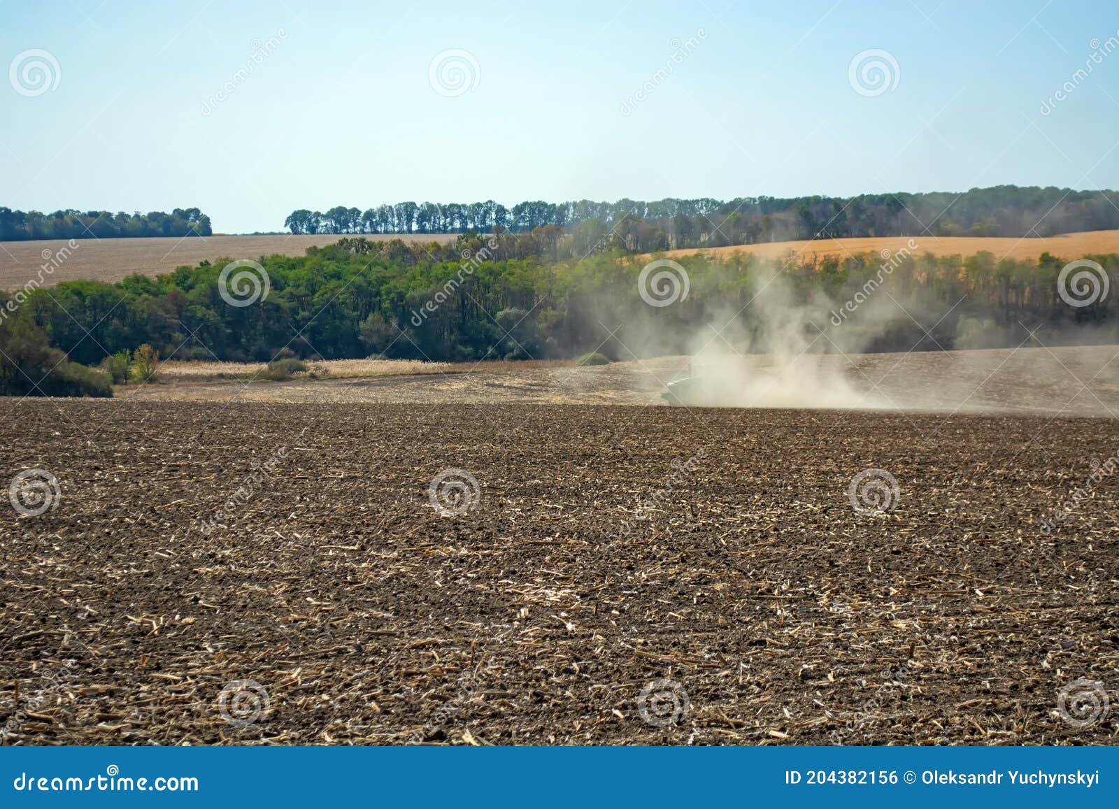 Sowing Grain with a Modern Machine in the Field Stock Photo - Image of ...