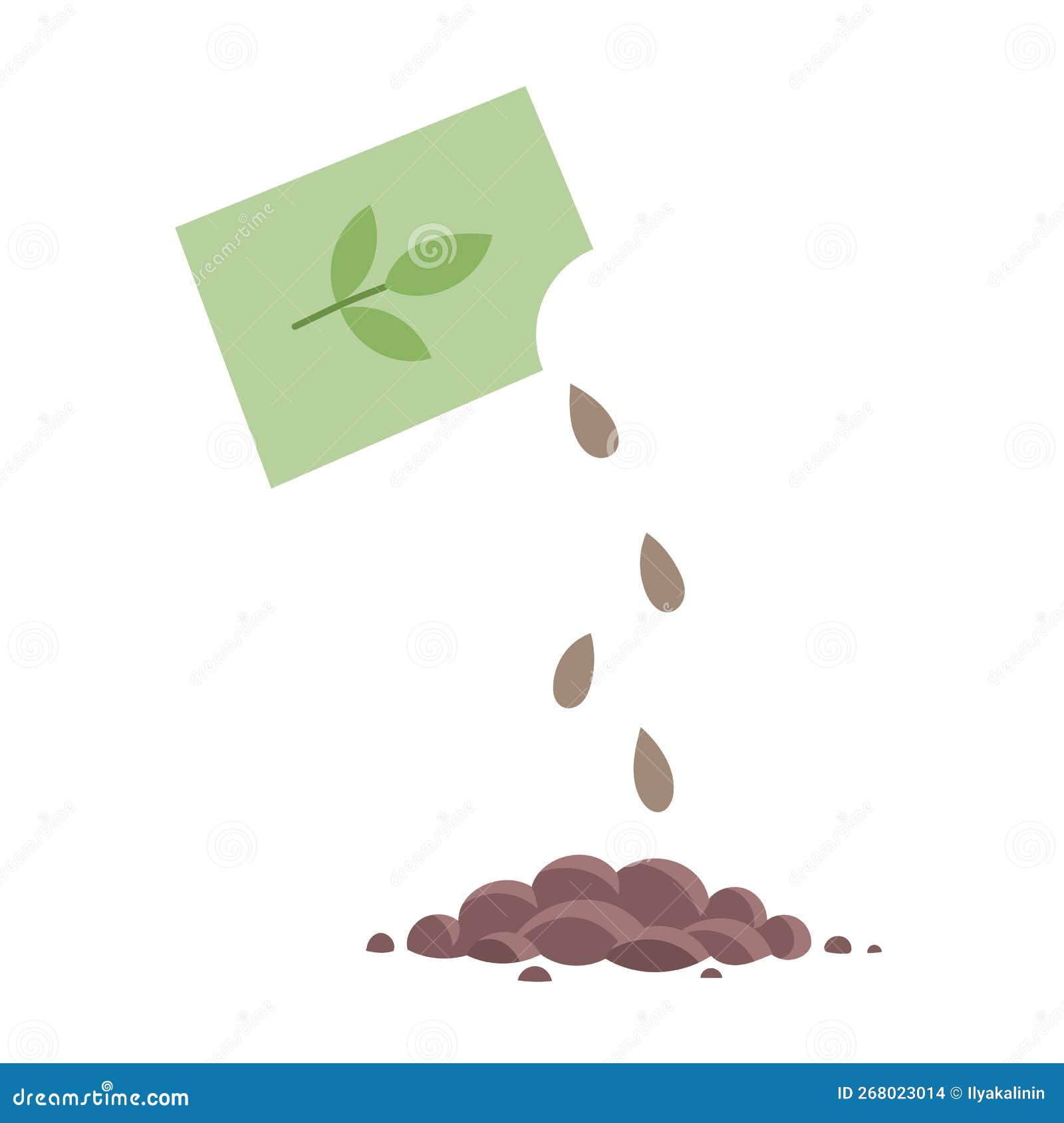 Sowing Seeds into the Soil. Vector Illustration. Stock Vector ...