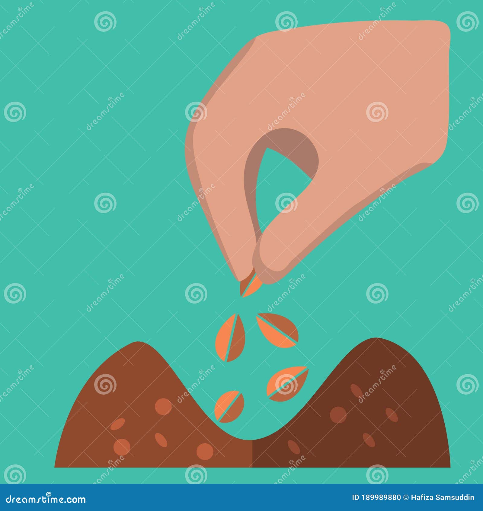 Sowing Seeds. Vector Illustration Decorative Design Stock Vector ...