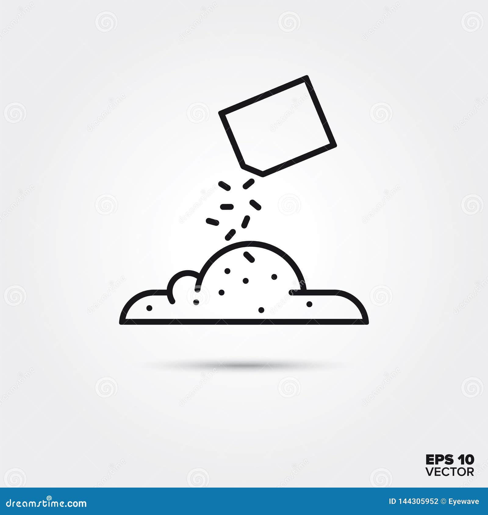 Sowing Seeds Vector Line Icon Stock Vector - Illustration of sowing ...