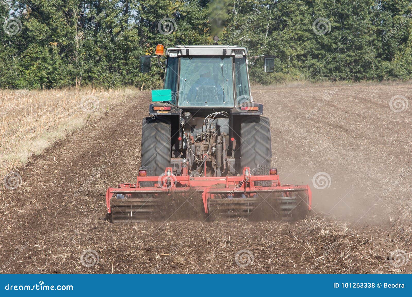 Sowing Soil Preparation with Tractor Editorial Stock Photo - Image of ...