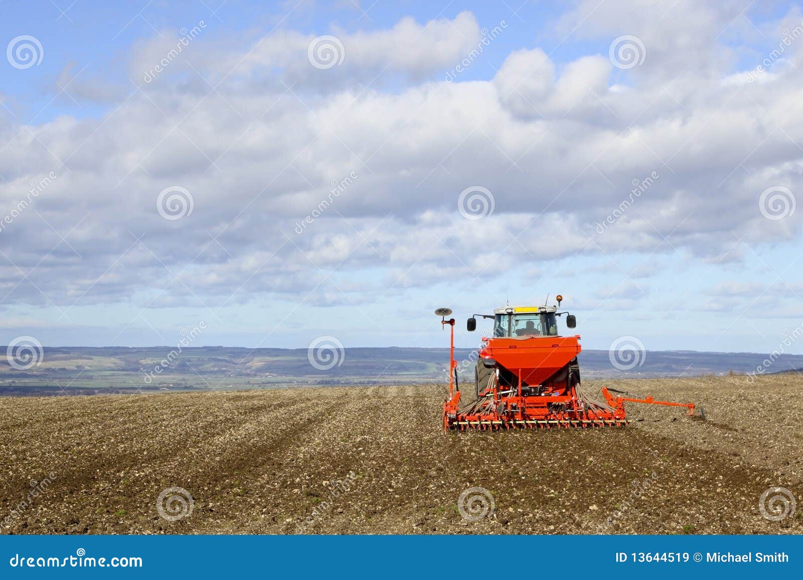 Sowing Spring Barley on the Yorkshire Wolds Stock Image - Image of ...