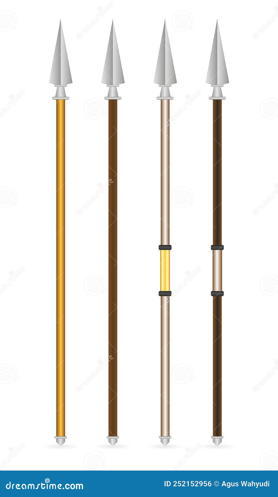 Set of Realistic Sword Warrior and Spear. Eps Vector. Stock ...
