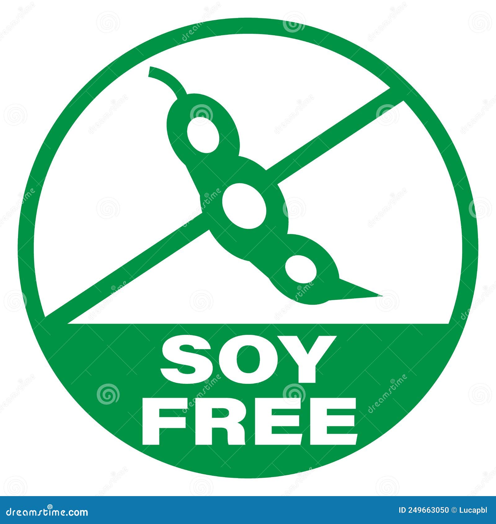 Soy Free Sign. Information Label with Symbol and Text. Stock Vector ...