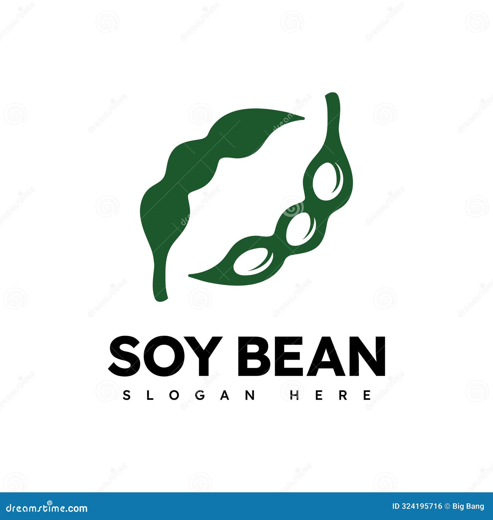Soy Bean Logo Healthy Food Vector Design Stock Vector - Illustration of ...