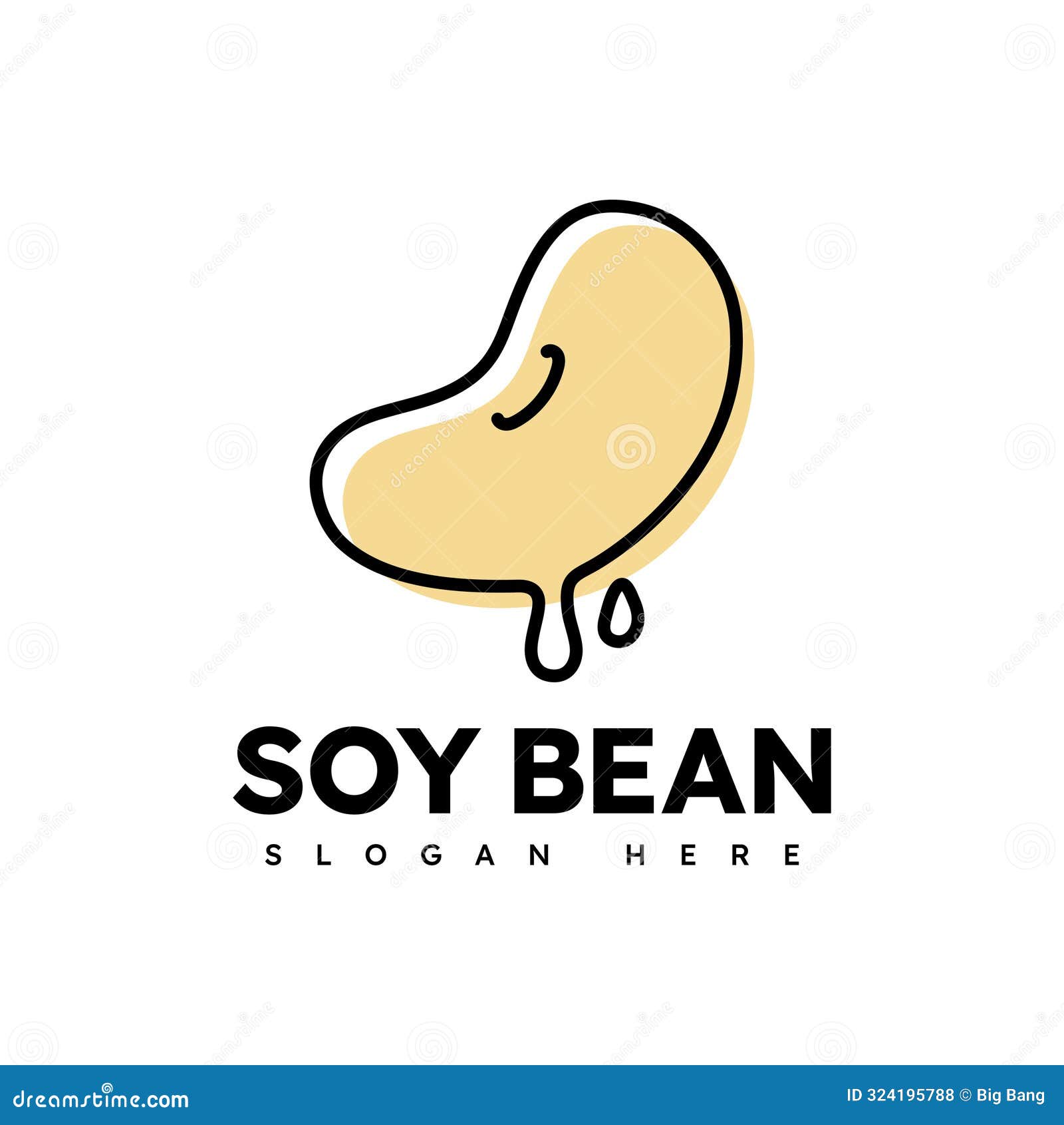 Soy Bean Logo Healthy Food Vector Design Stock Vector - Illustration of ...