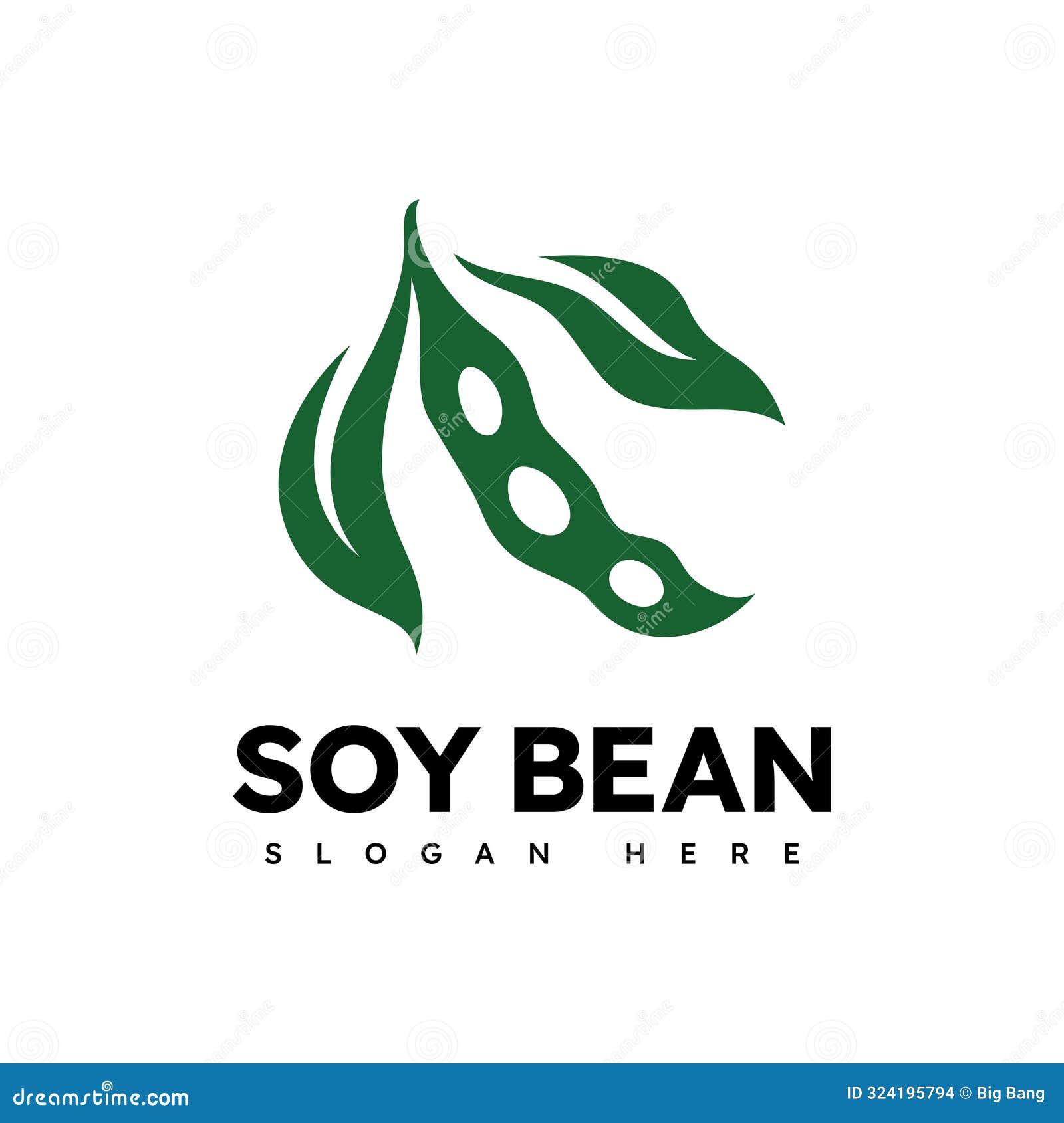 Soy Bean Logo Healthy Food Vector Design Stock Vector - Illustration of ...