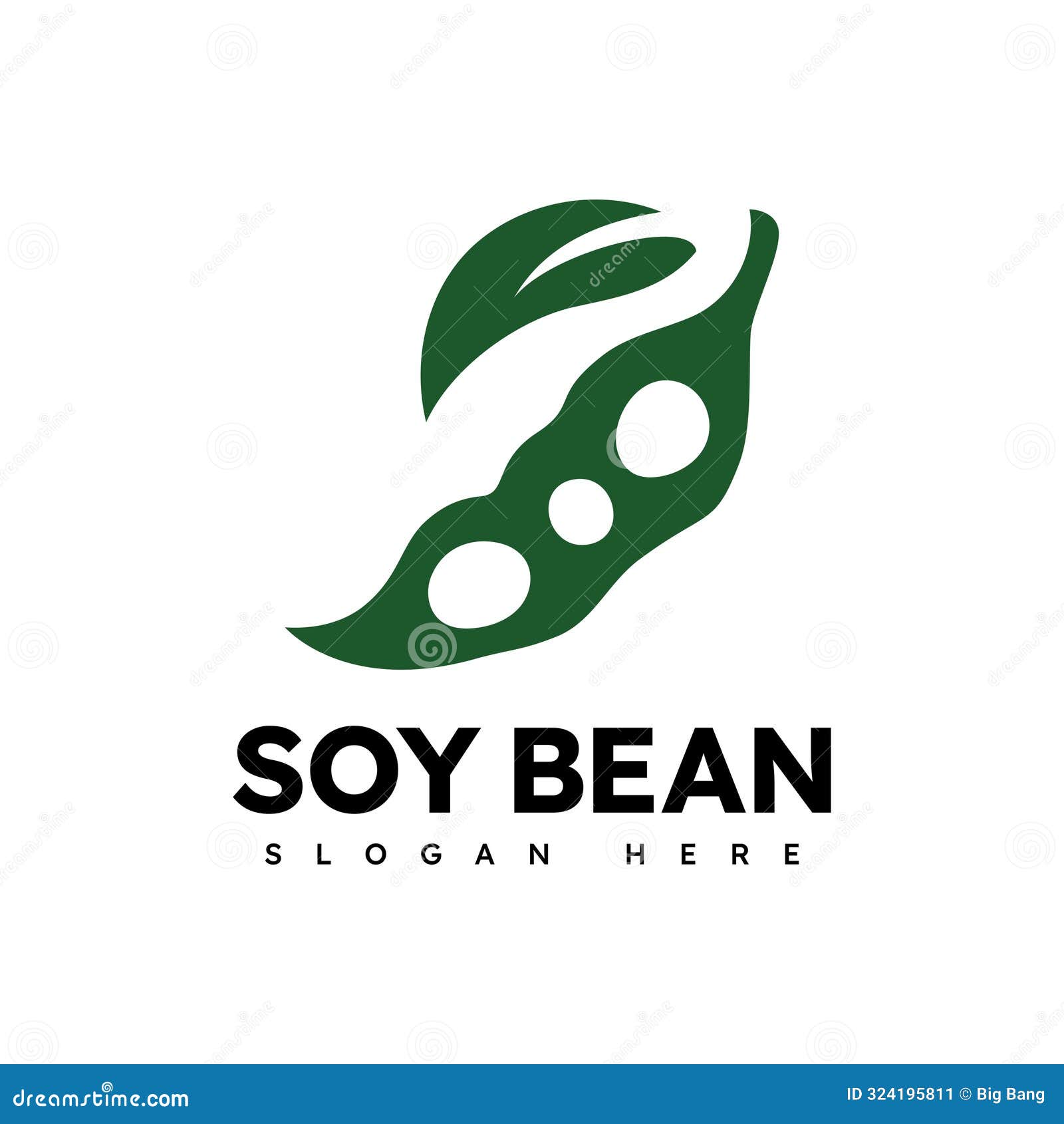 Soy Bean Logo Healthy Food Vector Design Stock Vector - Illustration of ...