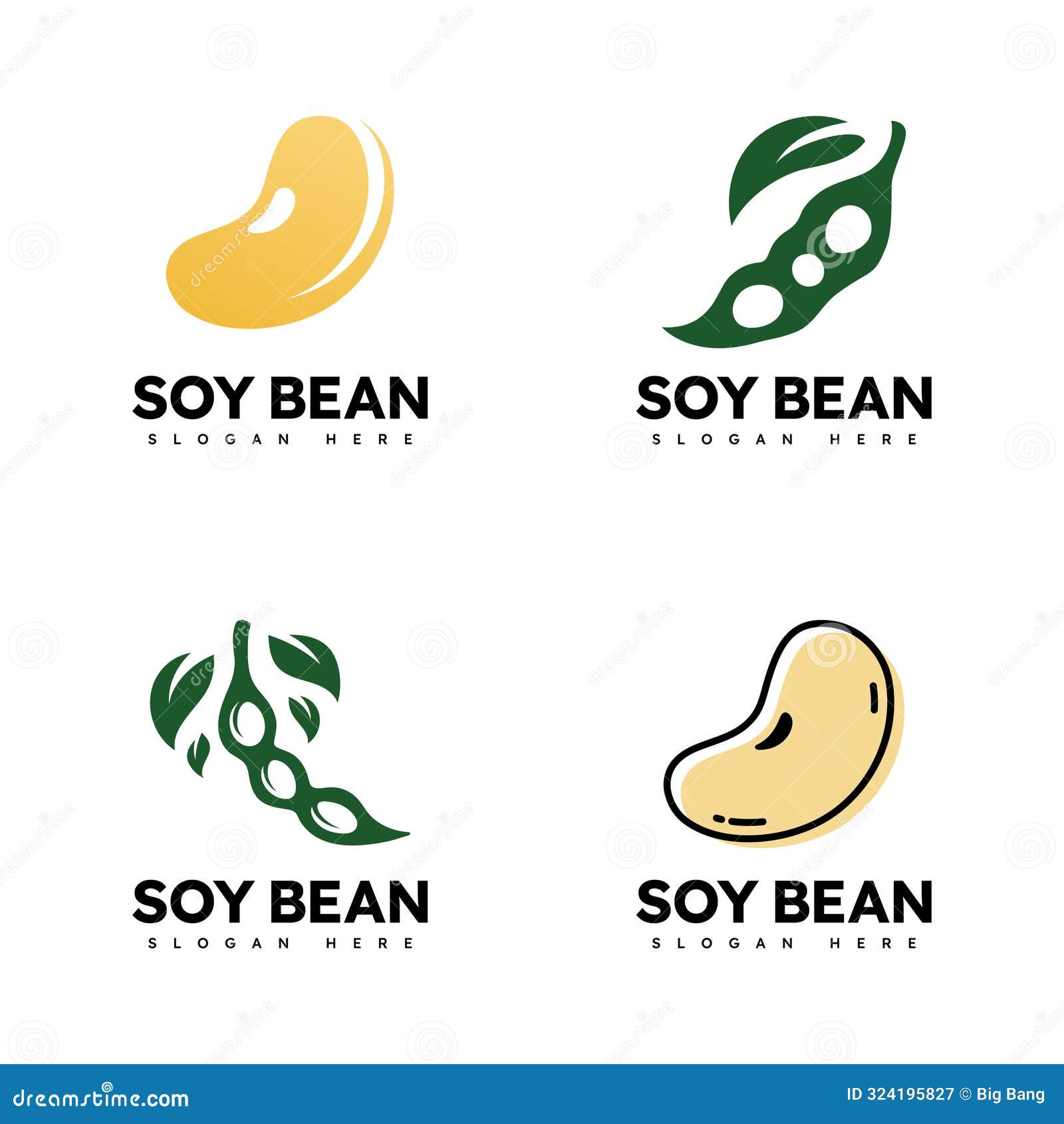 Soy Bean Logo Healthy Food Vector Design Stock Vector - Illustration of ...