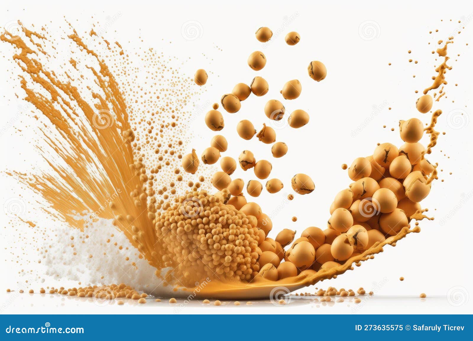 Soy Flour Splashed on a White Background Stock Illustration ...