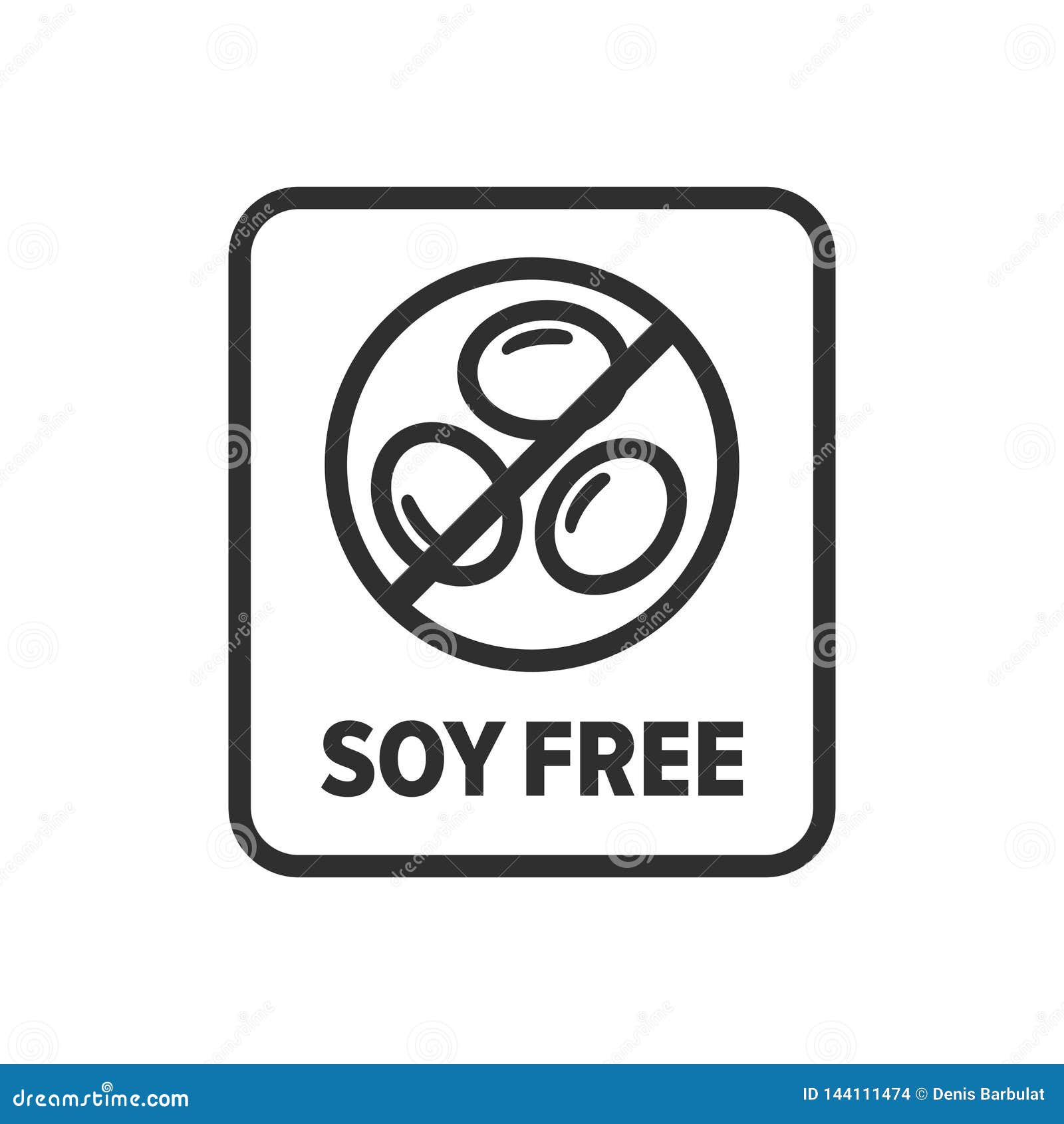 Soy free symbol stock vector. Illustration of forbidden - 144111474