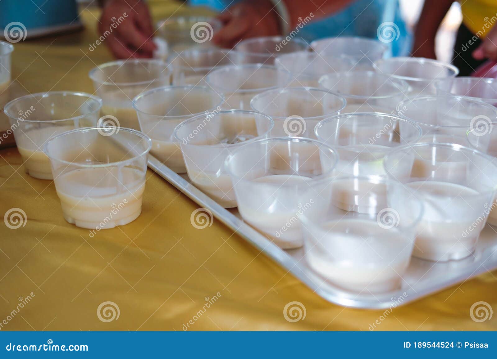 Soy Milk Pudding in Plastic Cup. Vegan Dessert Stock Photo - Image of ...