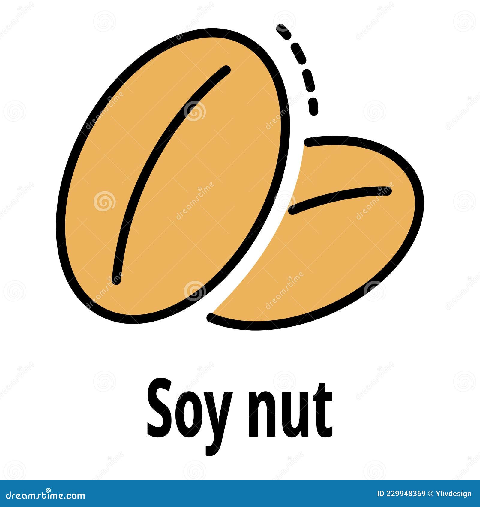 Soy Nut Icon Color Outline Vector Stock Vector - Illustration of chis ...