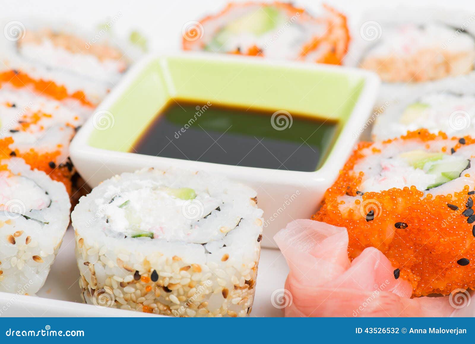 Soy sauce and sushi mix stock photo. Image of cuisine - 43526532