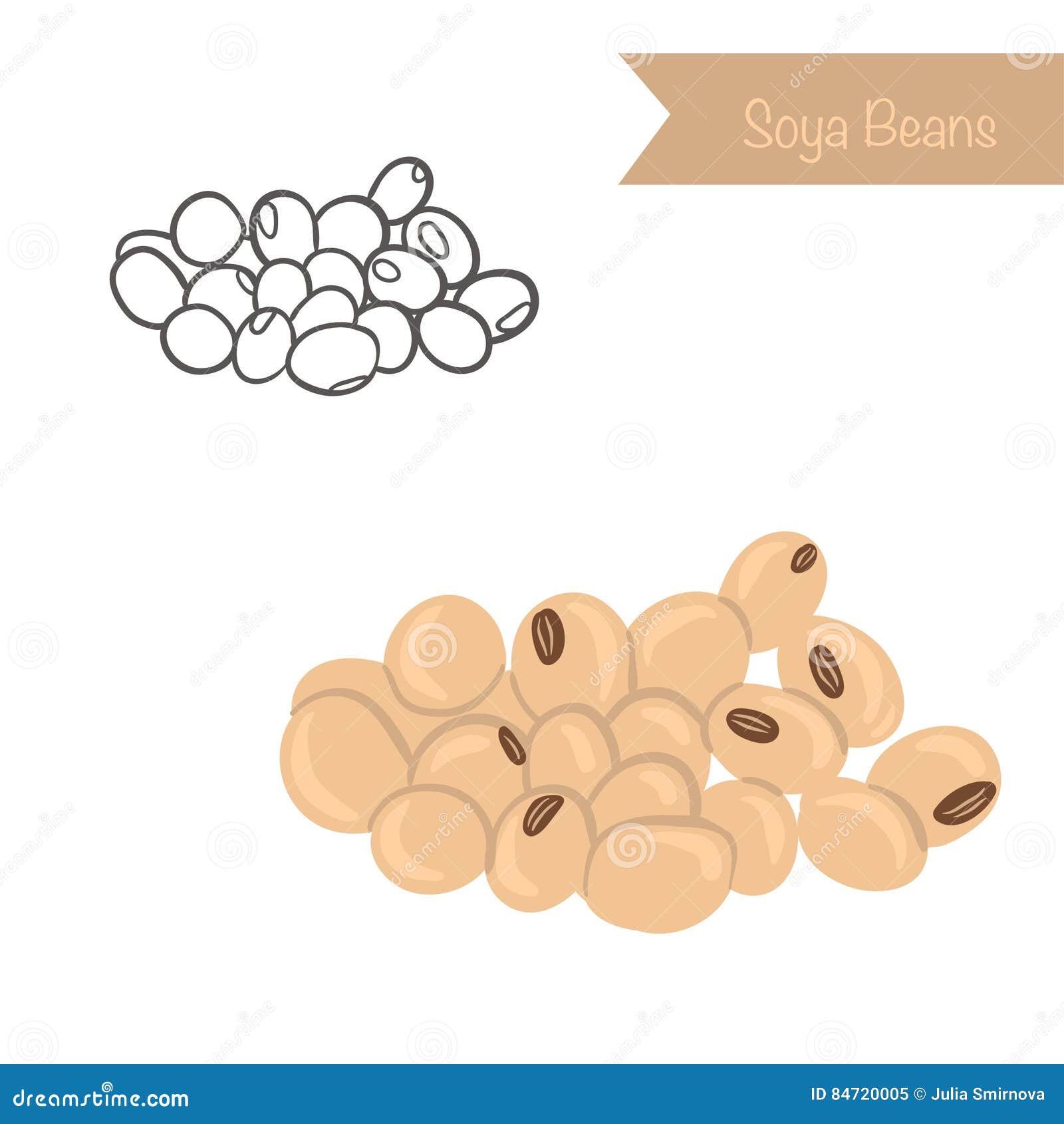 Soya Beans stock illustration. Illustration of colored - 84720005