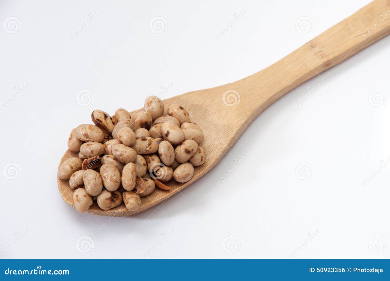 Soya beans on wooden spoon stock photo. Image of meal - 50923356