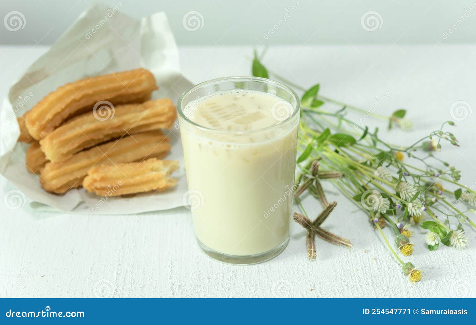 Soybean Milk with Fried Bread Stick Stock Image - Image of grain ...