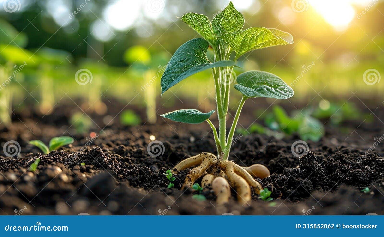 Soybean Plants, Sprouting on the Surface, Seeing the Dirt Underneath ...